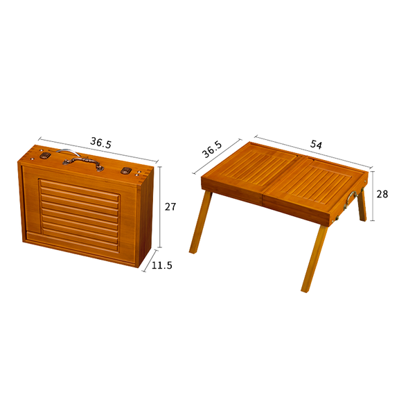 Portable Foldable Table - Movable Tea Table With Kung Fu Tea Utensils ...